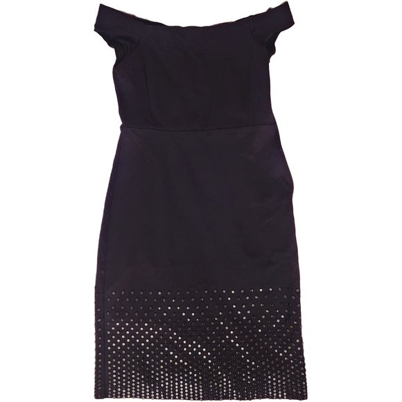 H by Halston | Dresses | H Halston Studded Offtheshoulder Bodycon ...